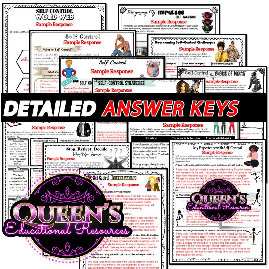 Self-control Worksheets | Self-awareness Worksheets | Self-management ...