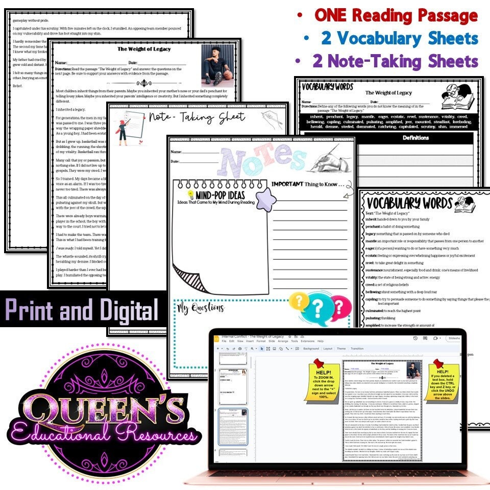 Conflict Reading Passage and Activity Worksheets, Conflict Resolution ...