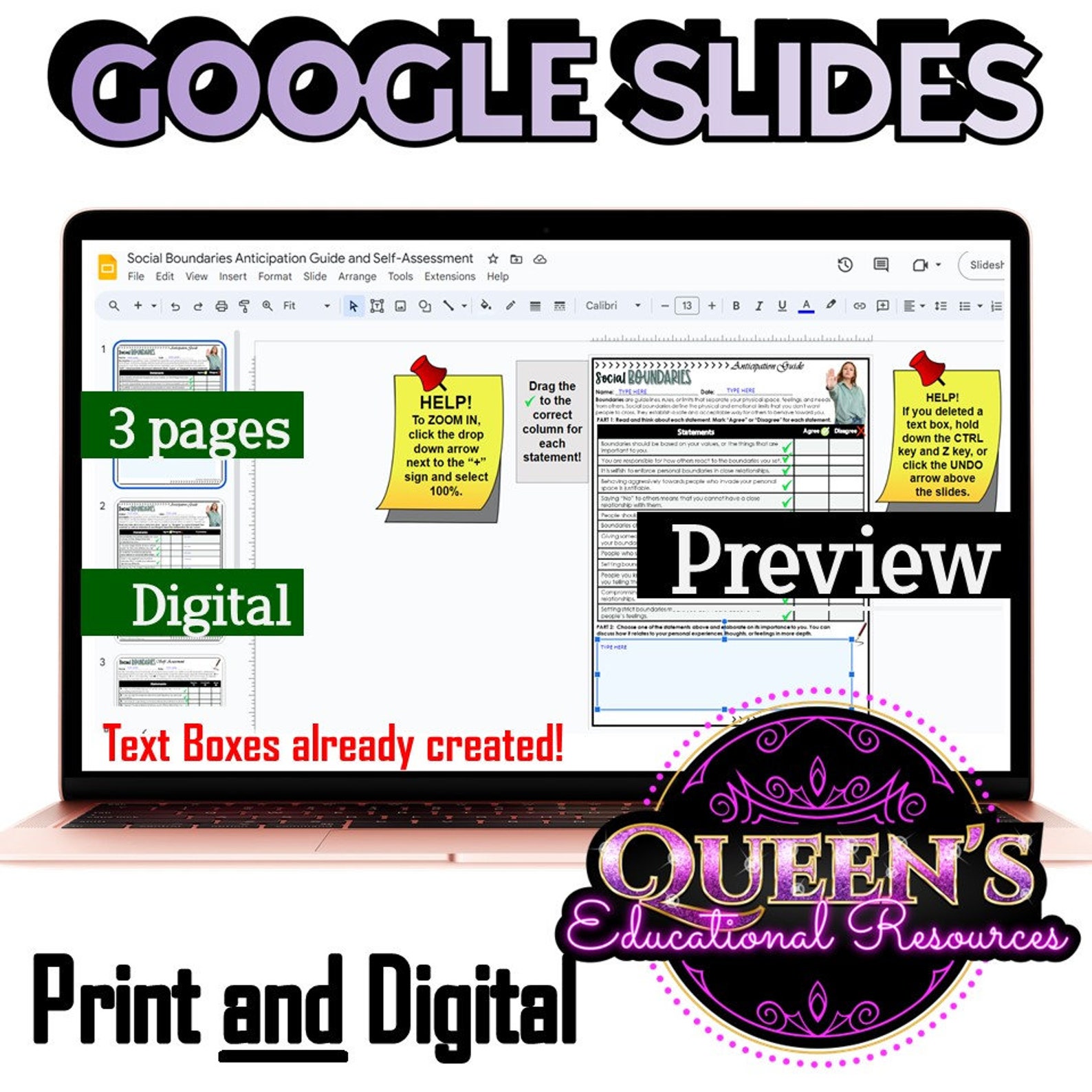 Social Boundaries Antiipation Guide Self-assessment Personal Space ...