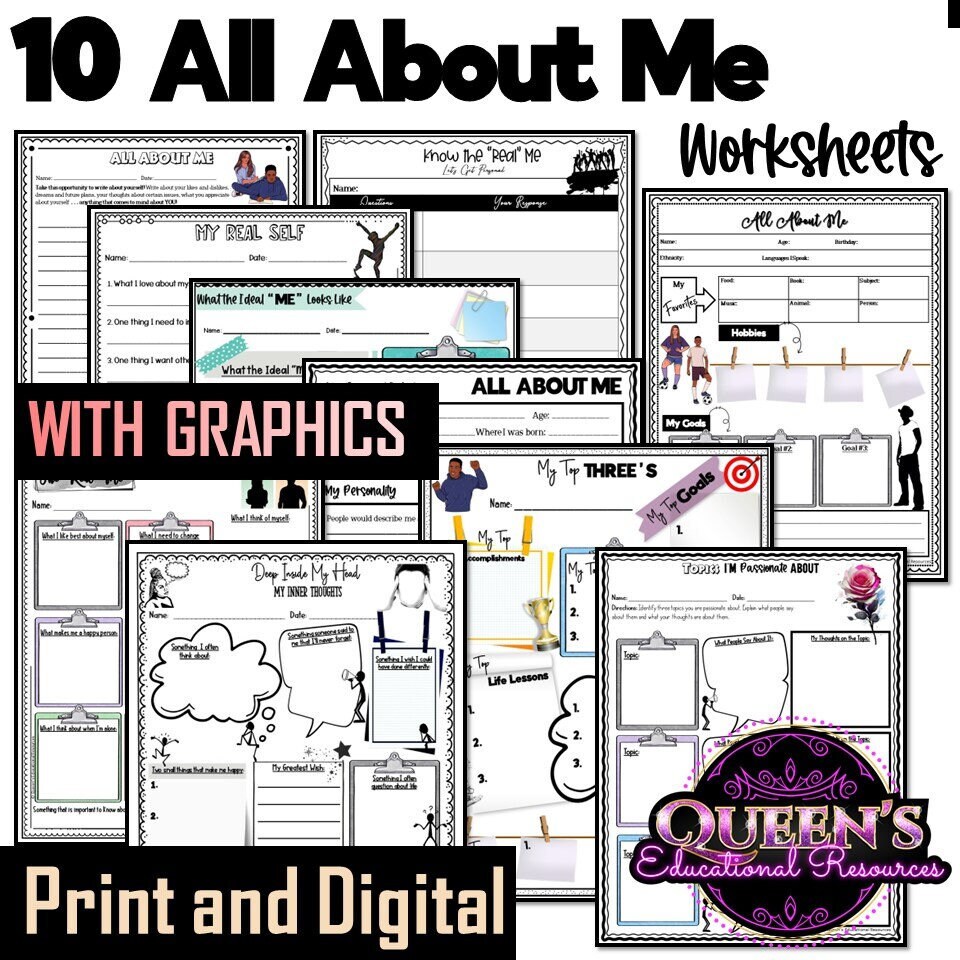 All About Me Printable Worksheets, All About Me Activities, Back to ...