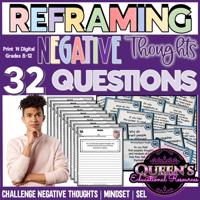 Reframing Negative Thoughts Worksheets, Scenarios, Positive ...
