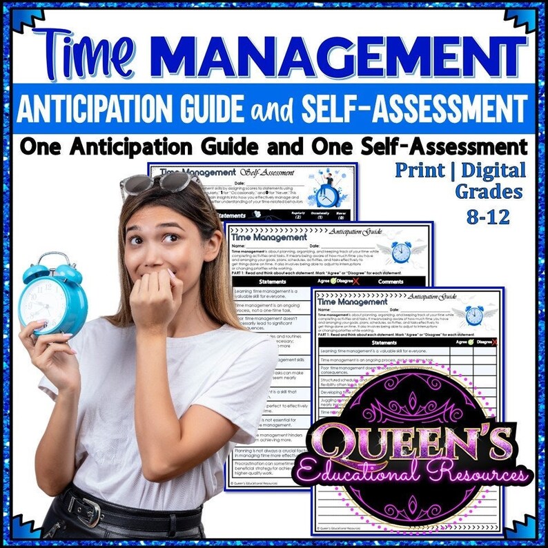 Time Management Anticipation Guides | Time Management Assessment | Time ...
