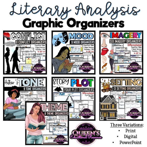 Literary Tone Worksheets Literary Analysis Graphic Organizers, Tone