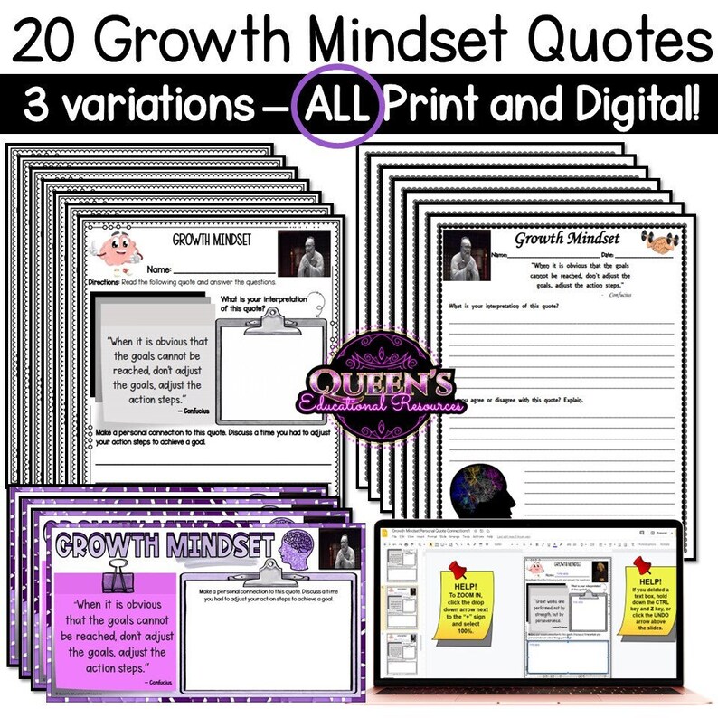 Growth Mindset Quote Analysis | Growth Mindset Activities | Growth ...