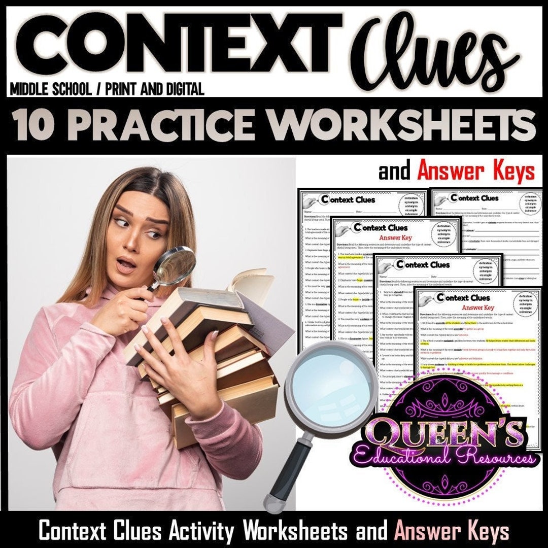 Context Clues Practice Worksheets, Vocabulary Activities, Context Clues ...