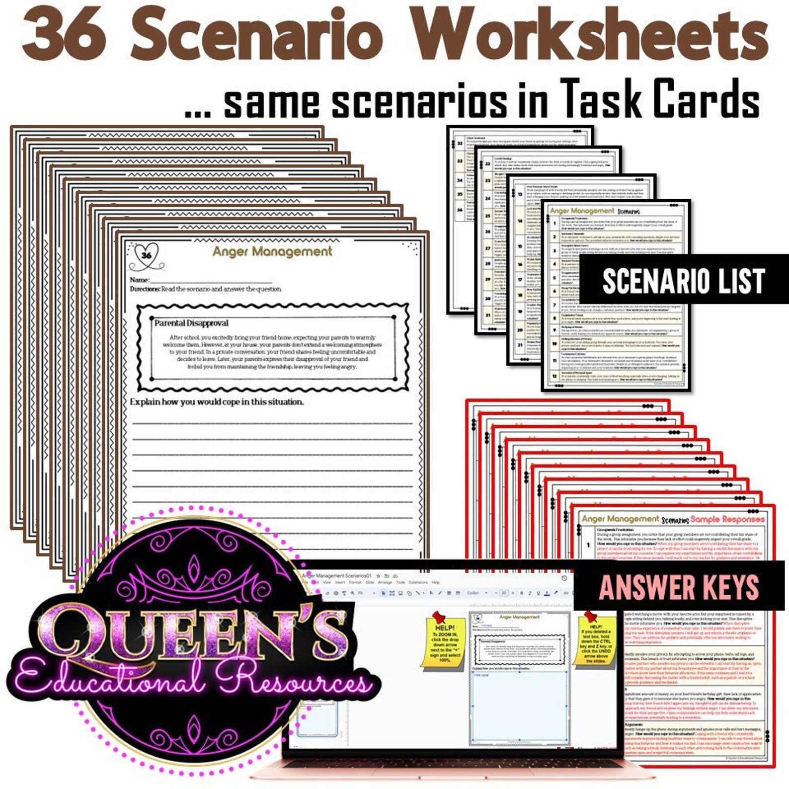 Anger Management Scenarios | Anger Management Worksheets | Coping ...