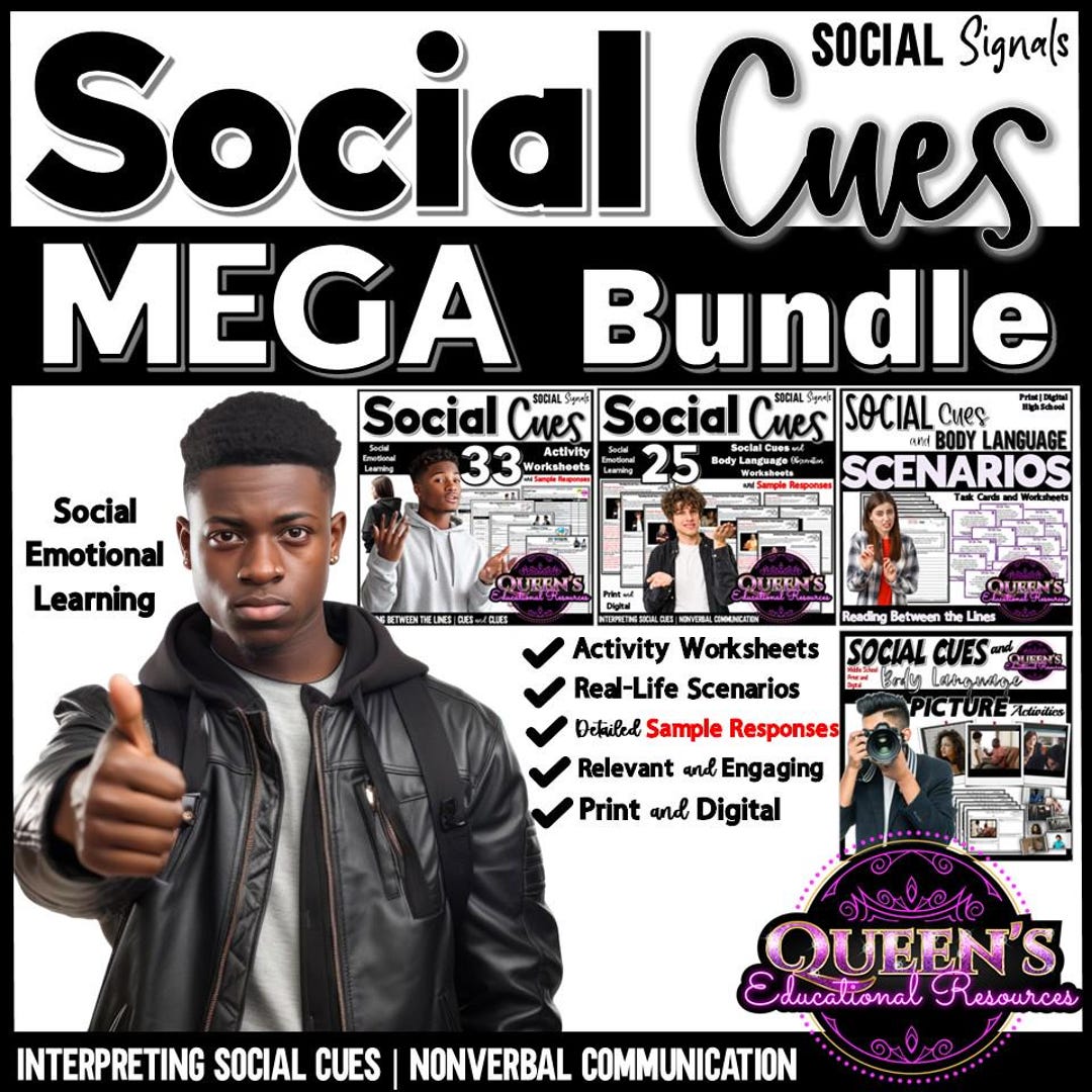 Social Cues Activities Bundle: Body Language, Scenarios (PDF & Google ...