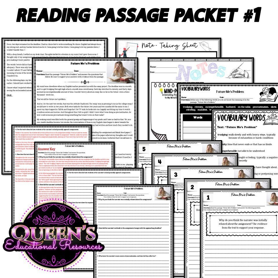 Procrastination Activity Worksheets, Procrastinate, Social Emotional ...