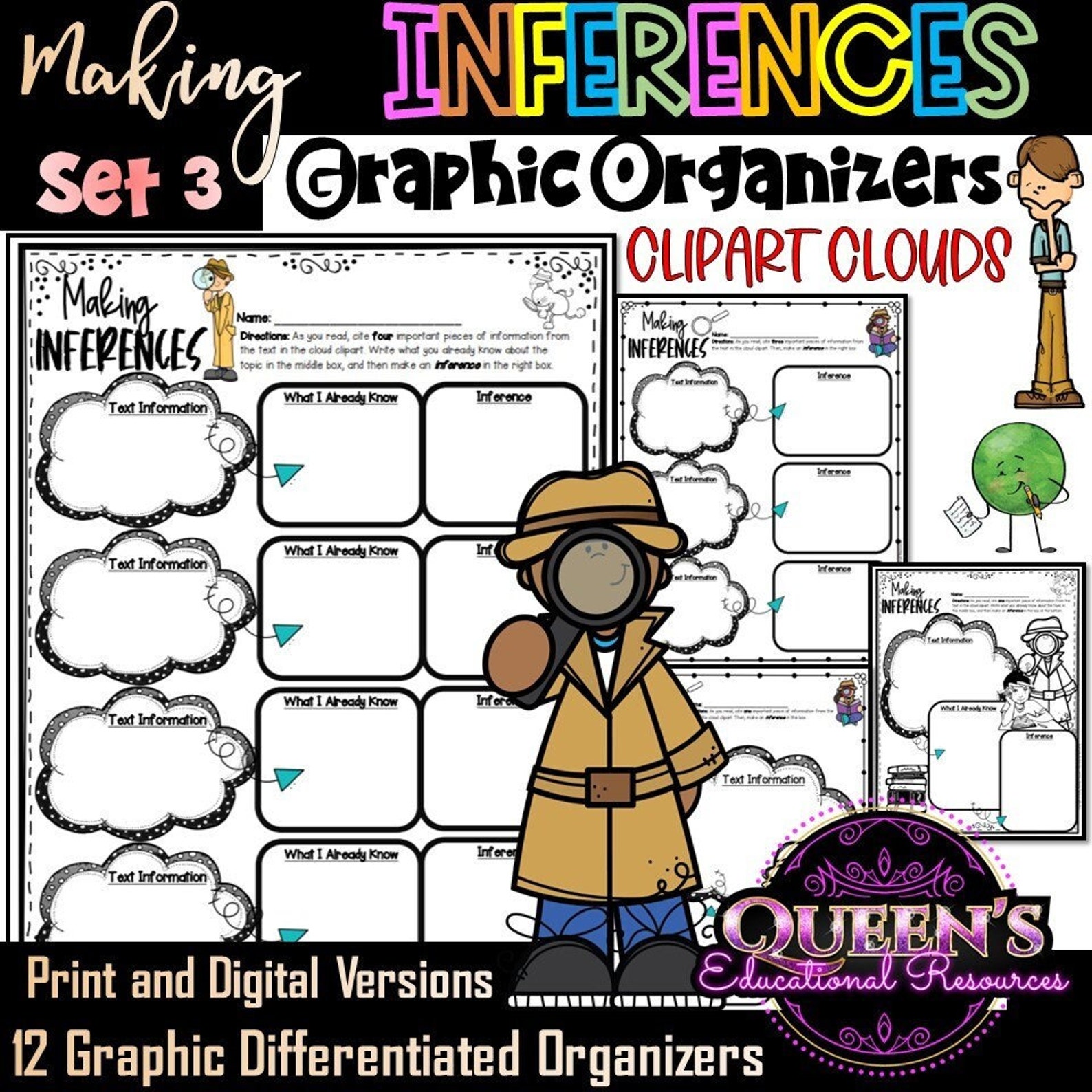 Making Inferences Graphic Organizers, Reading Comprehension, Making ...