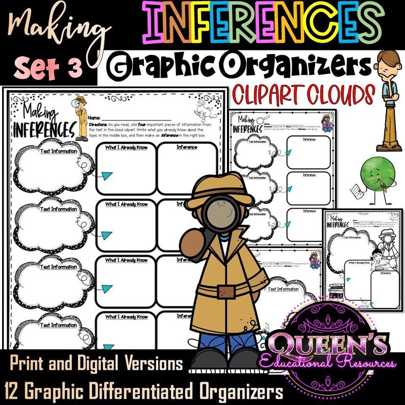 Making Inferences Graphic Organizers, Reading Comprehension, Making ...