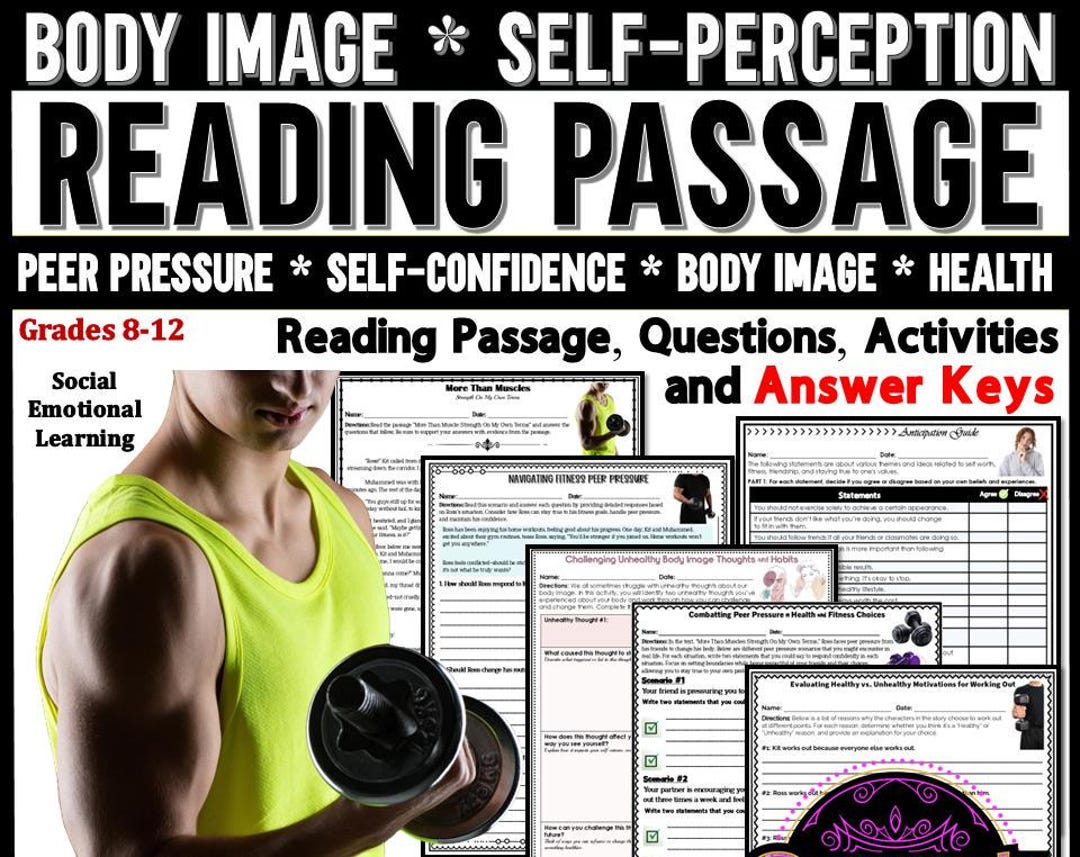 Body Image Reading Passage and Activities | Self-perception | Self ...