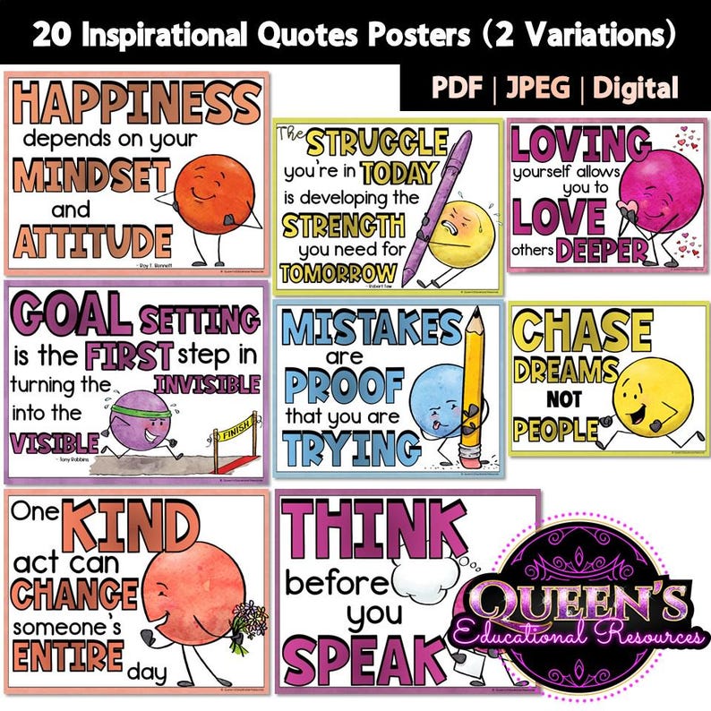 Inspirational Classroom Posters | Growth Mindset Posters | Motivational ...