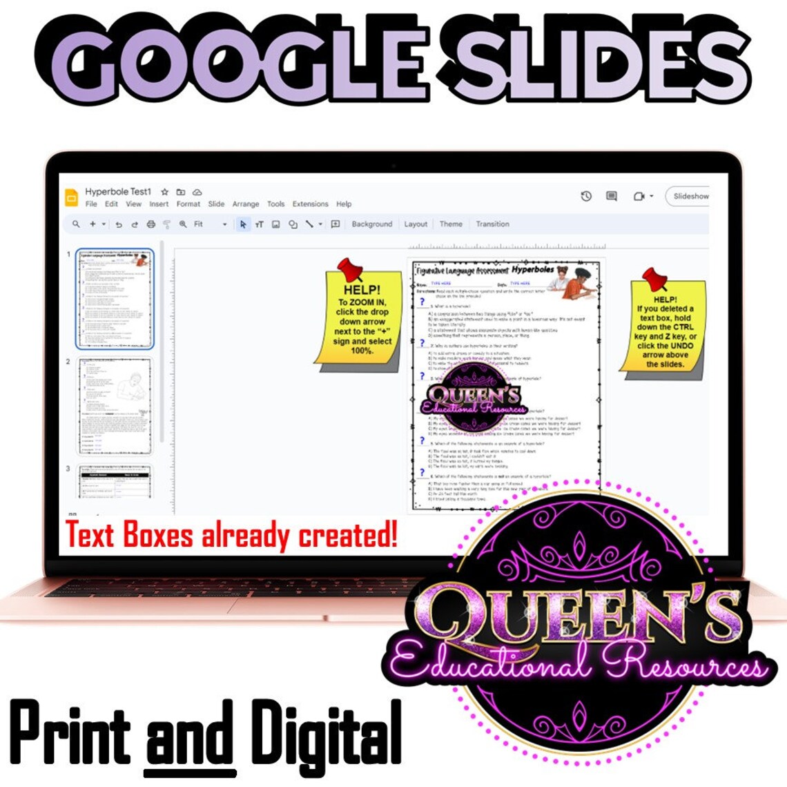 Hyperbole Test | Figurative Language Test | Hyperbole Assessment ...