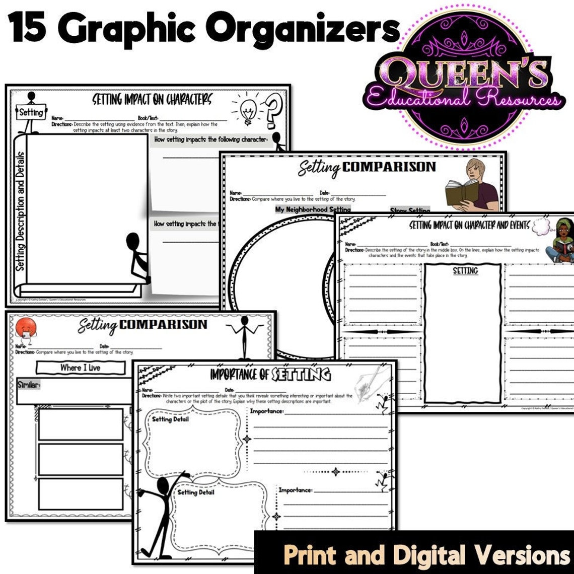 Setting Graphic Organizers, Analyzing Setting Worksheets, Reading ...