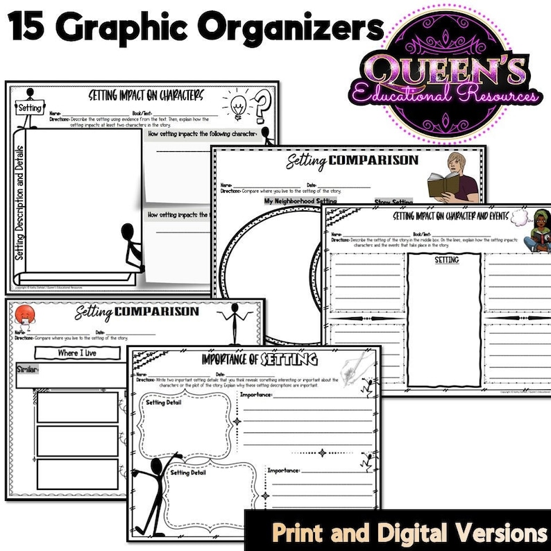 Setting Graphic Organizers, Analyzing Setting Worksheets, Reading ...