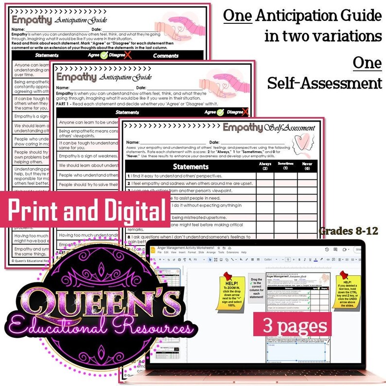 Empathy Anticipation Guide and Self-assessment | Social Awareness ...