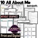 All About Me Printable Worksheets, All About Me Activities, Back to ...