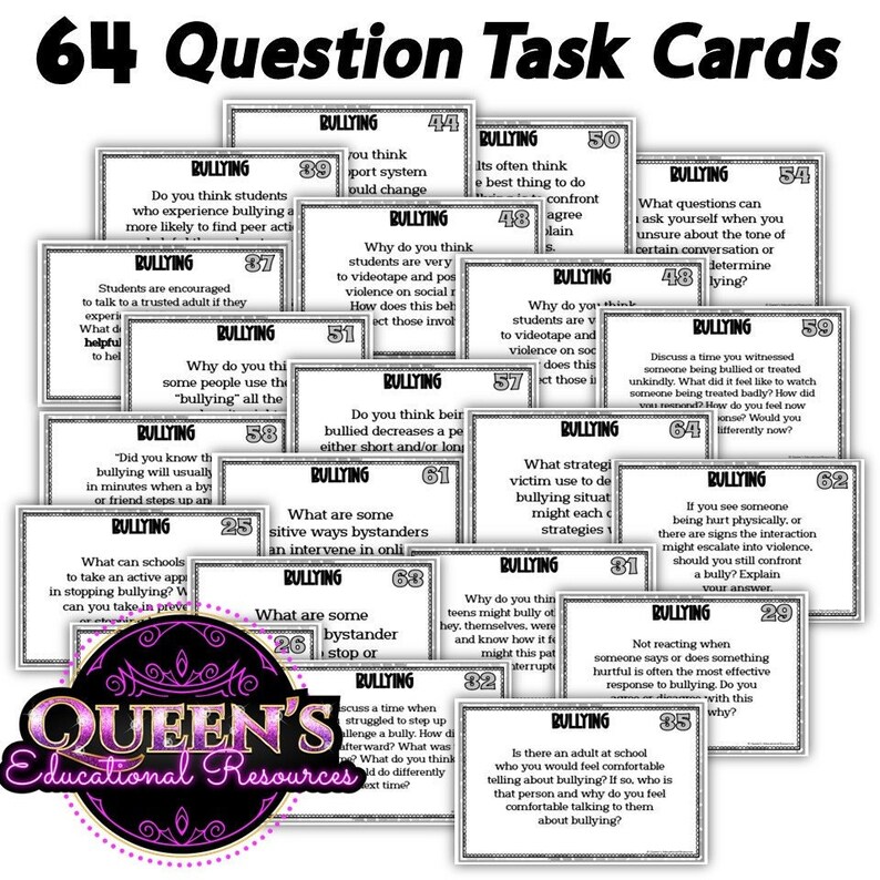 Bullying Questions | Bullying Awareness | Anti Bullying | Bullying ...