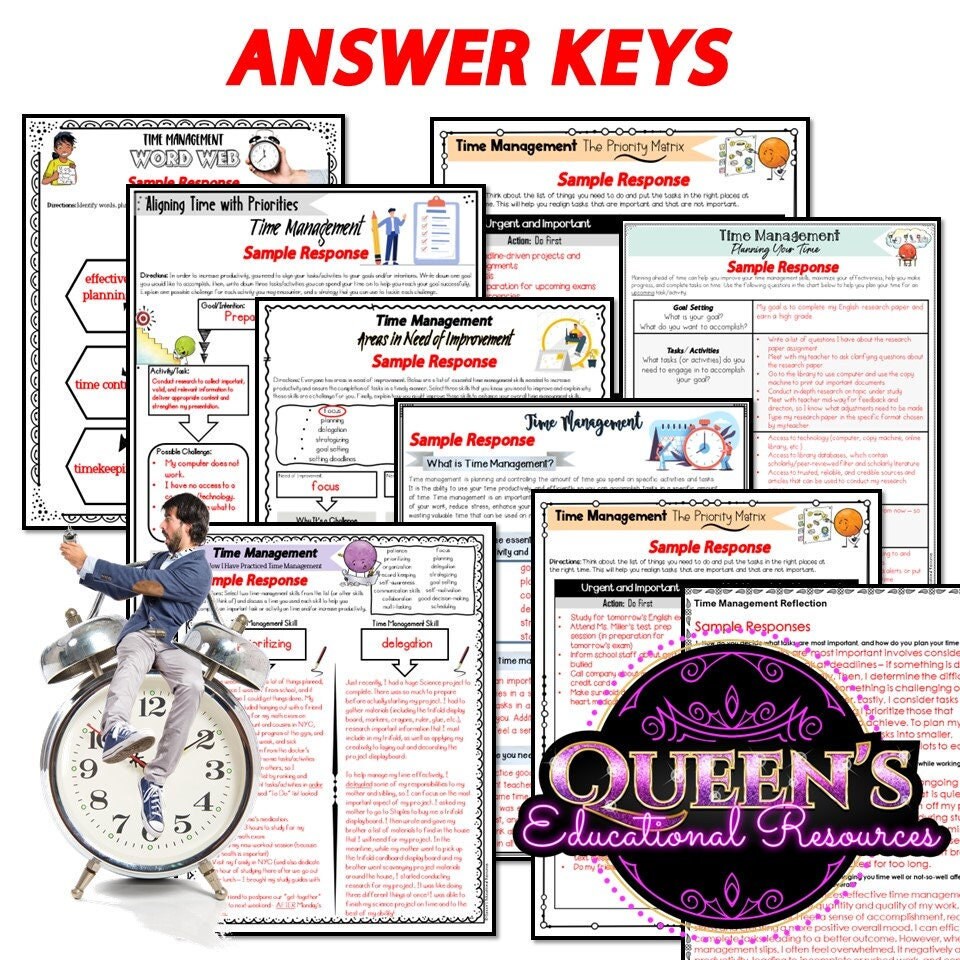 Time Management Worksheets | Time Management Activities | Time ...