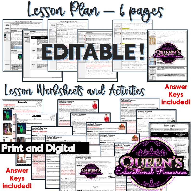 Author's Purpose Lesson Plan | Powerpoint | Activities | Author's ...