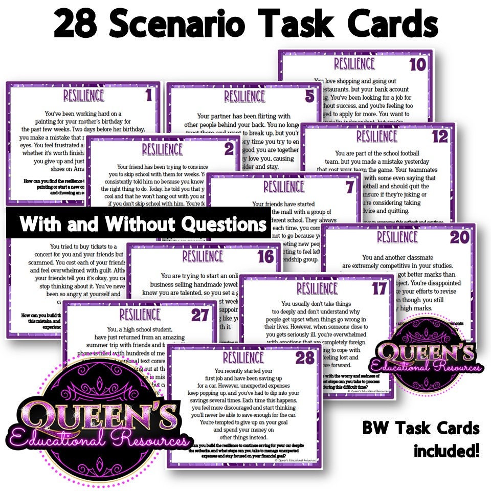 Resilience Scenarios | Resilience Worksheets | Situation Cards ...