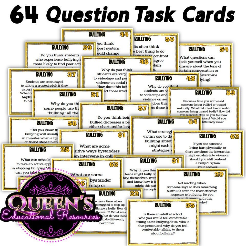 Bullying Questions | Bullying Awareness | Anti Bullying | Bullying ...