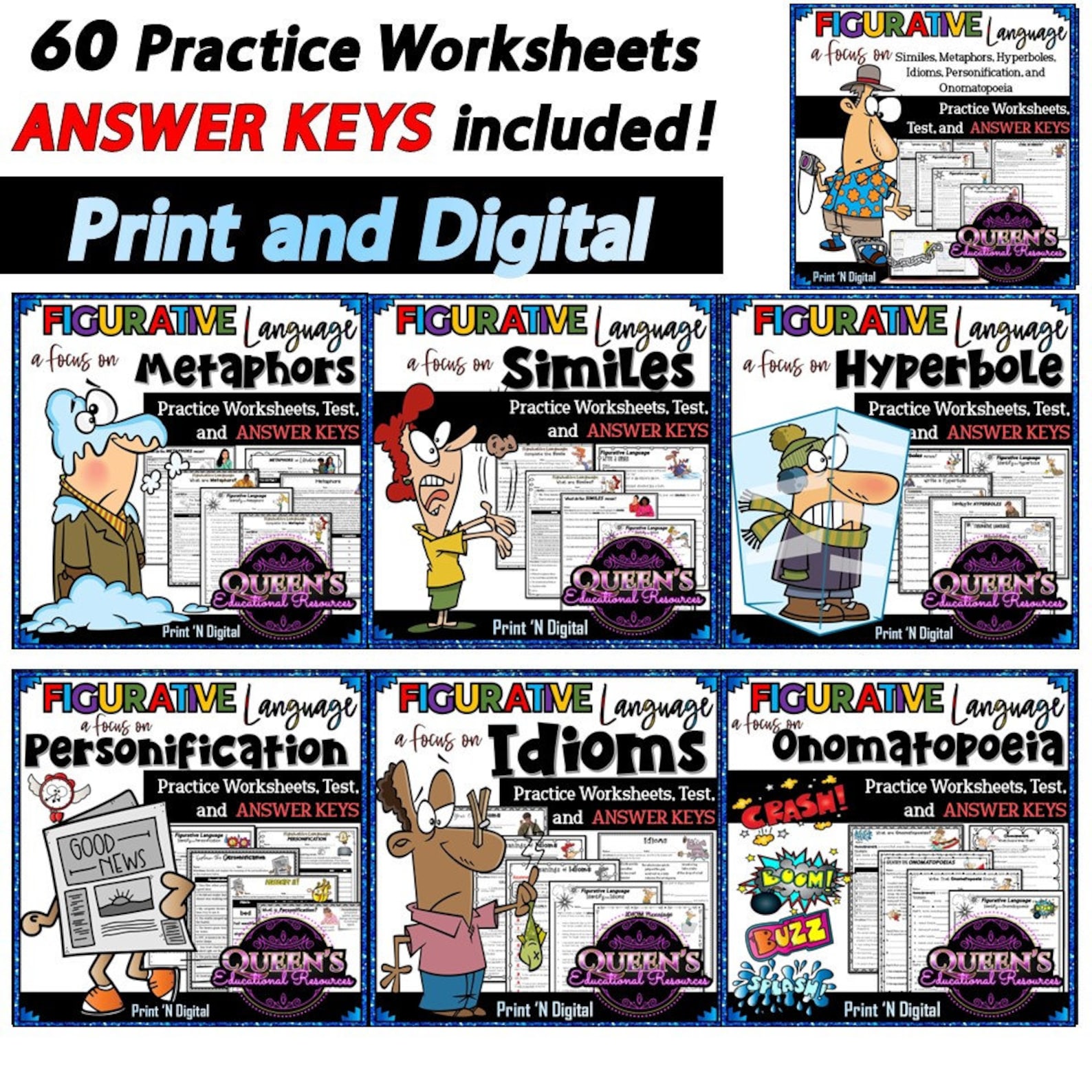 Figurative Language Activities | Similes | Metaphors | Personification ...