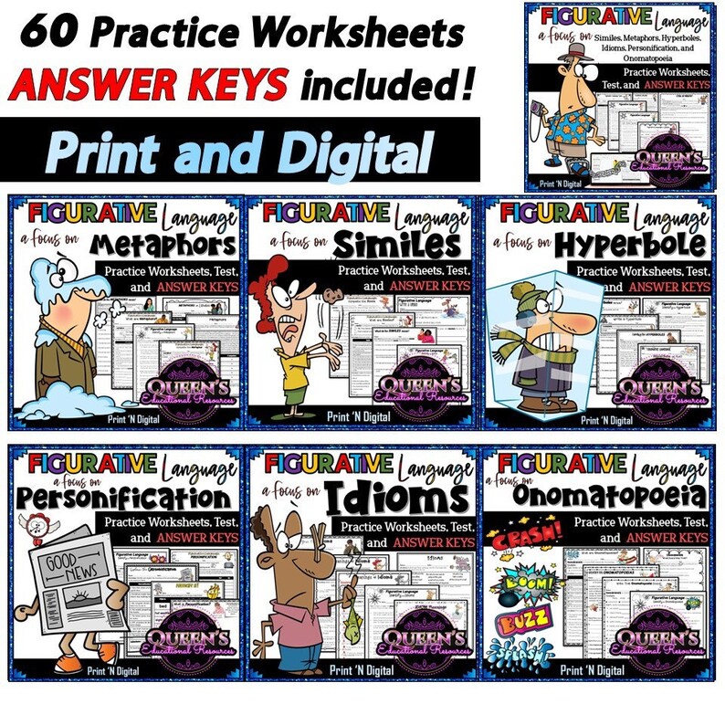 Figurative Language Activities | Worksheets | Task Cards | Reading ...