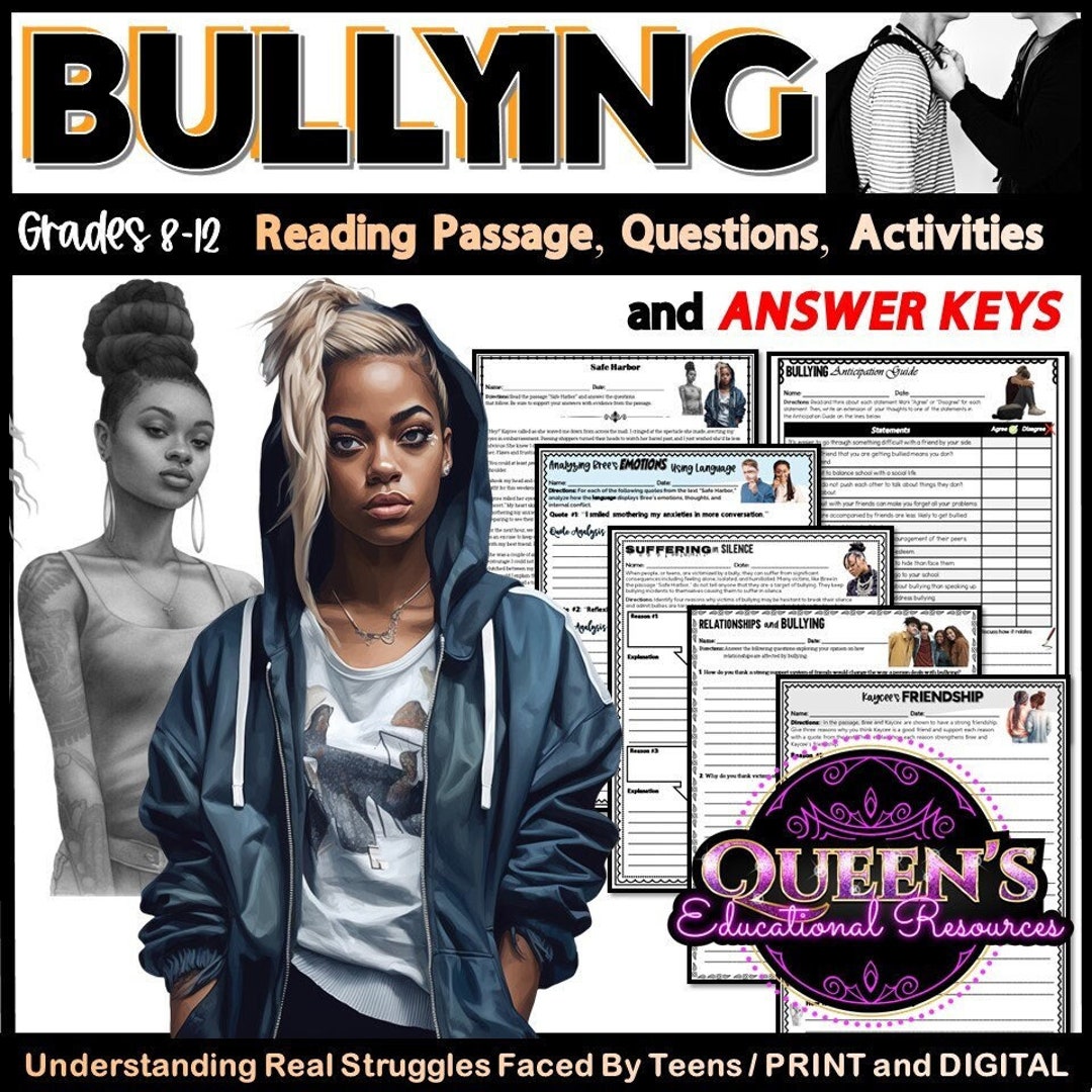 Bullying Reading Passage | Bullying Awareness | Anti Bullying ...