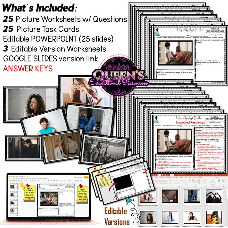 Social Cues Scenarios | Nonverbal Cues | Body Language Activities ...