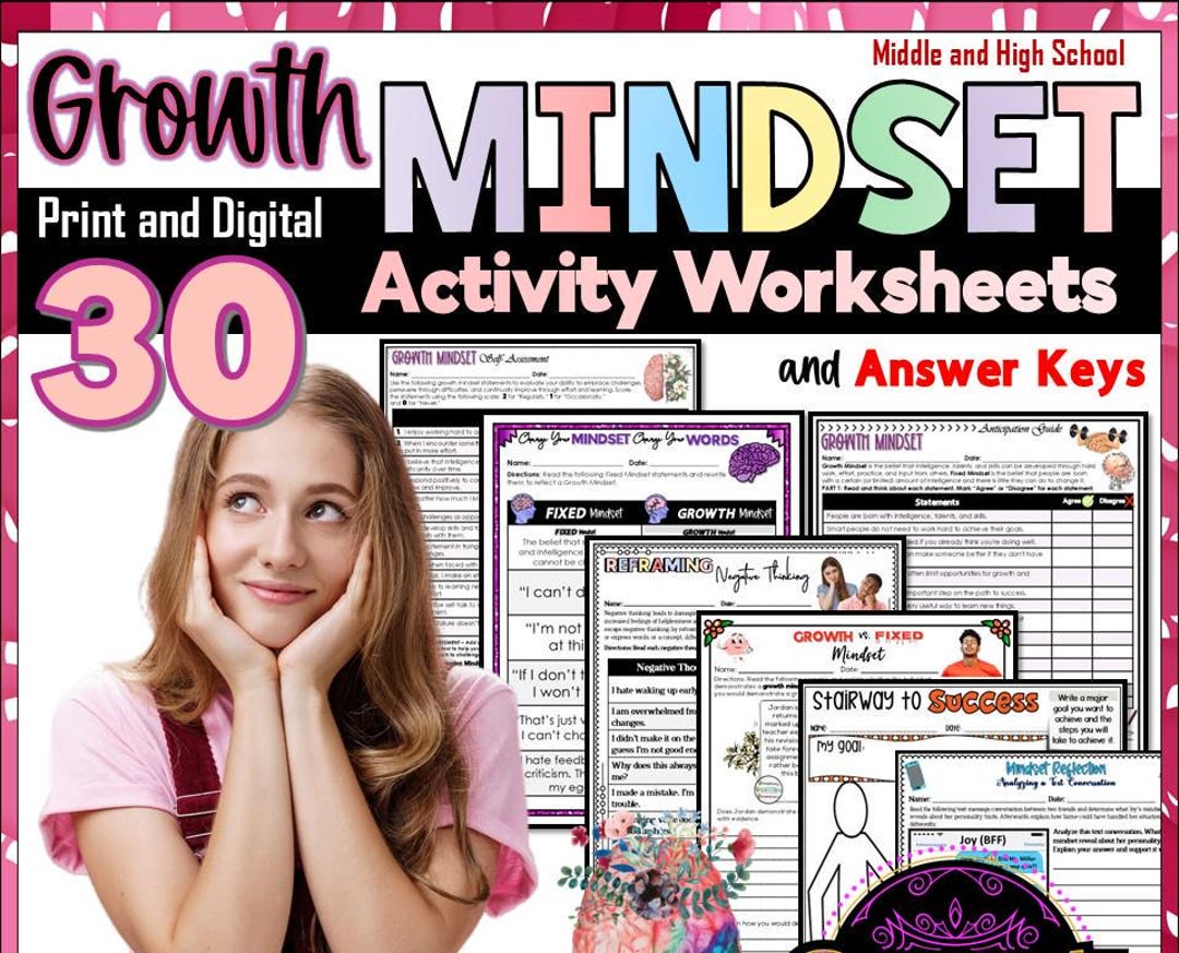 Growth Mindset Activities Growth Mindset Worksheets Positive ...