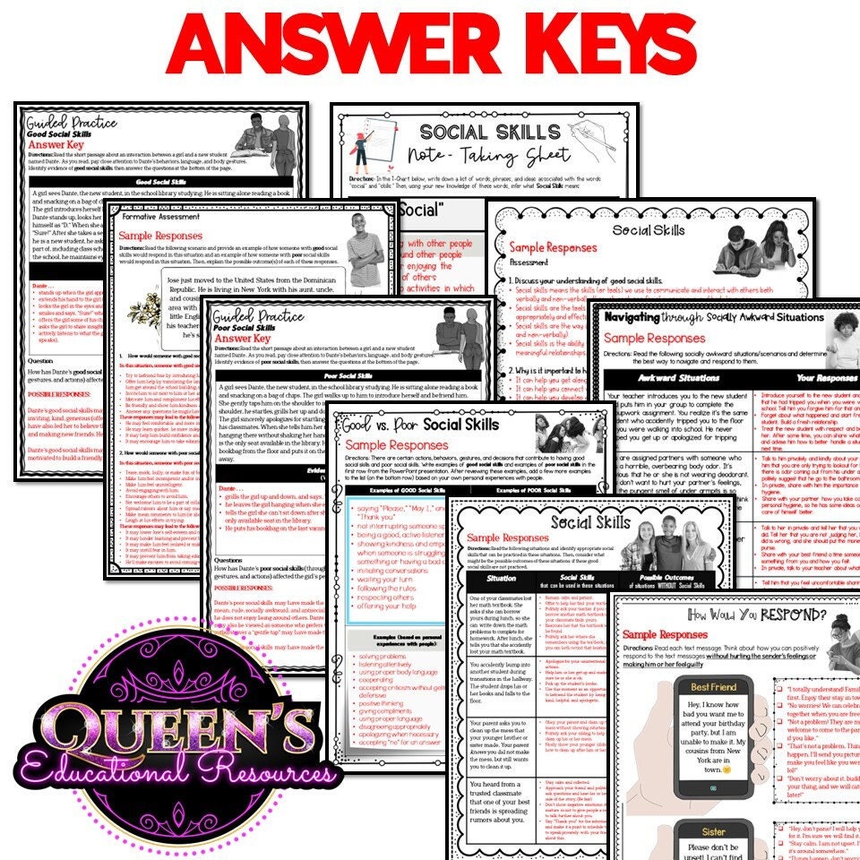 Social Skills Lesson and Activities, Social Awareness, Life Skills ...