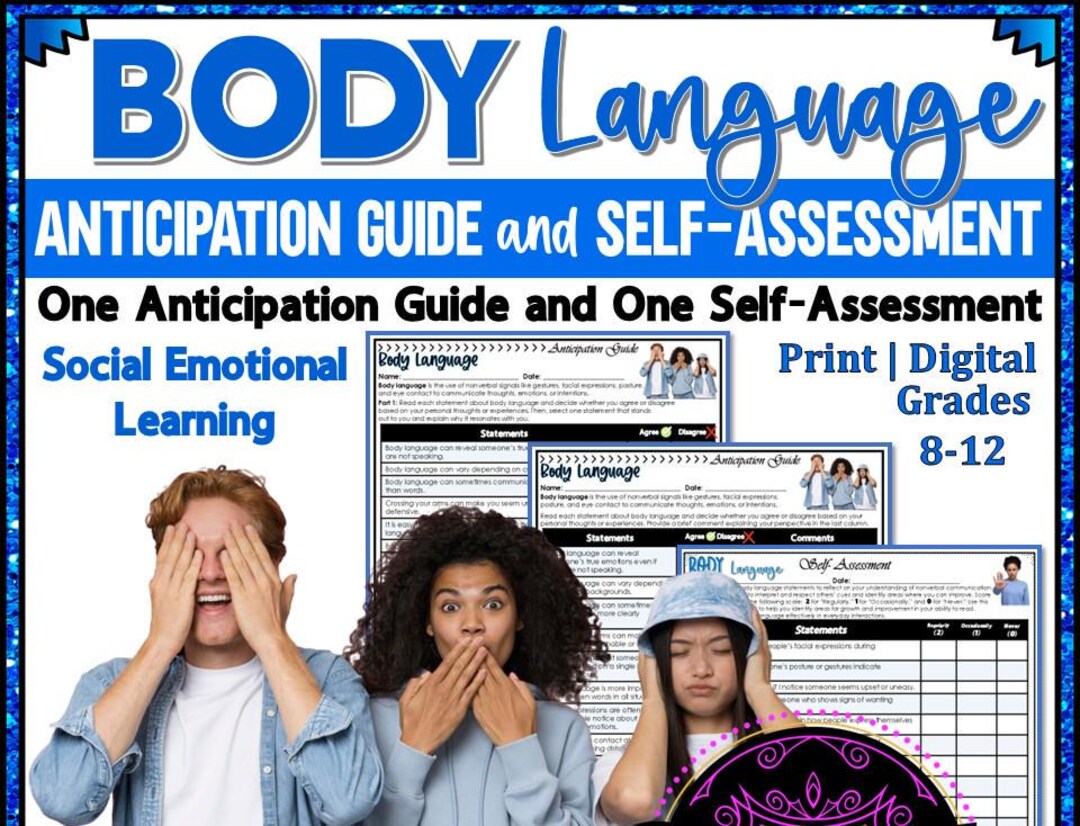 Body Language Anticipation Guide | Social Cues | Nonverbal ...