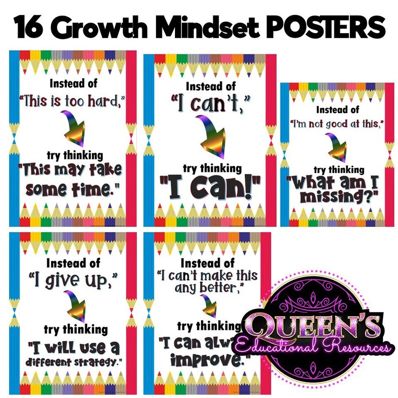 Growth Mindset Posters Growth Mindset Bulletin Board - Etsy