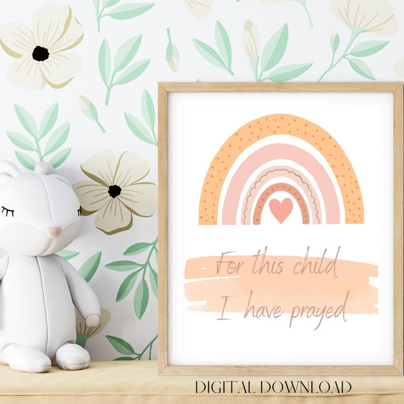 For This Child I Have Prayed Bible Verse Bible Printable Baby Room ...
