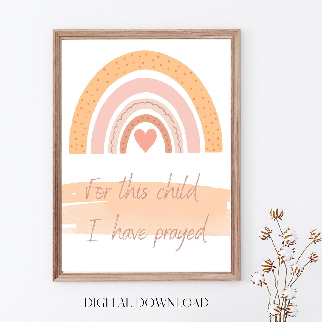 For This Child I Have Prayed Bible Verse Bible Printable Baby Room ...