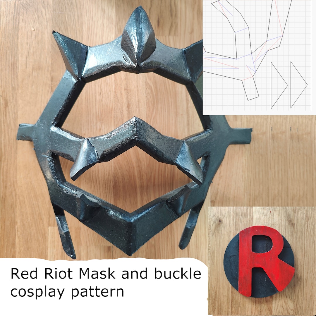 Red Riot Mask and Buckle Accessory Cosplay Pattern PDF/DXF - Etsy