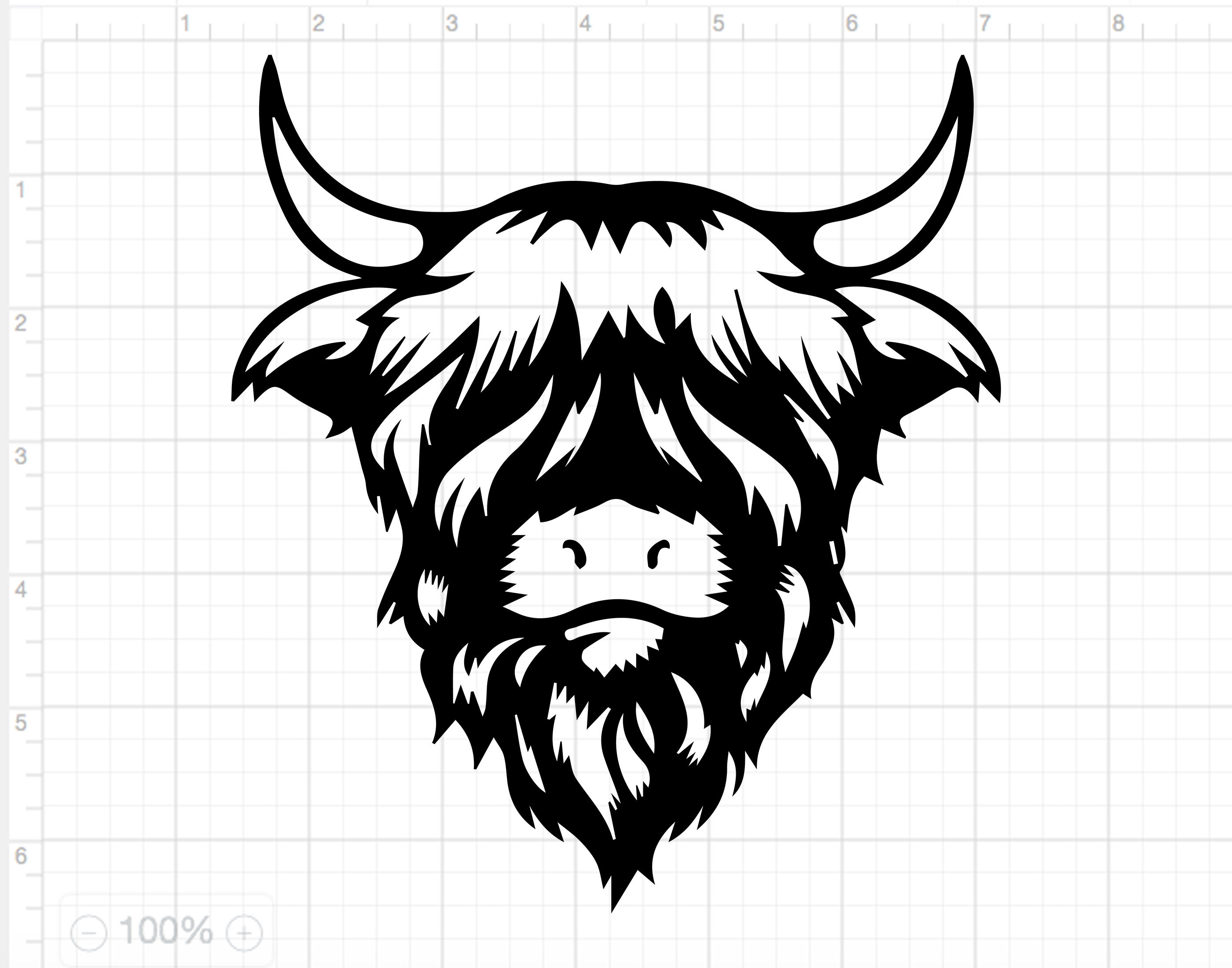 Cow Head Line Drawing