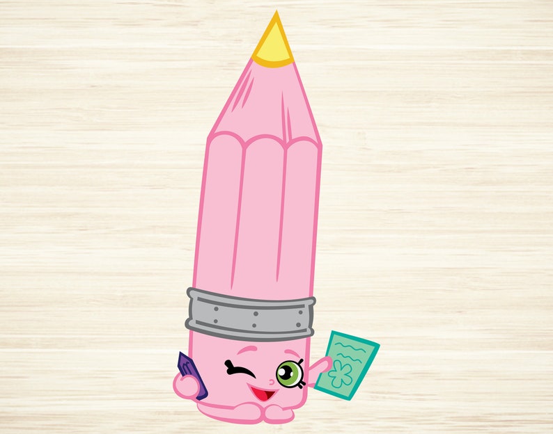 Shopkins Penny Pencil Cut File SVG DXF PNG Eps Pdf Clipart - Etsy