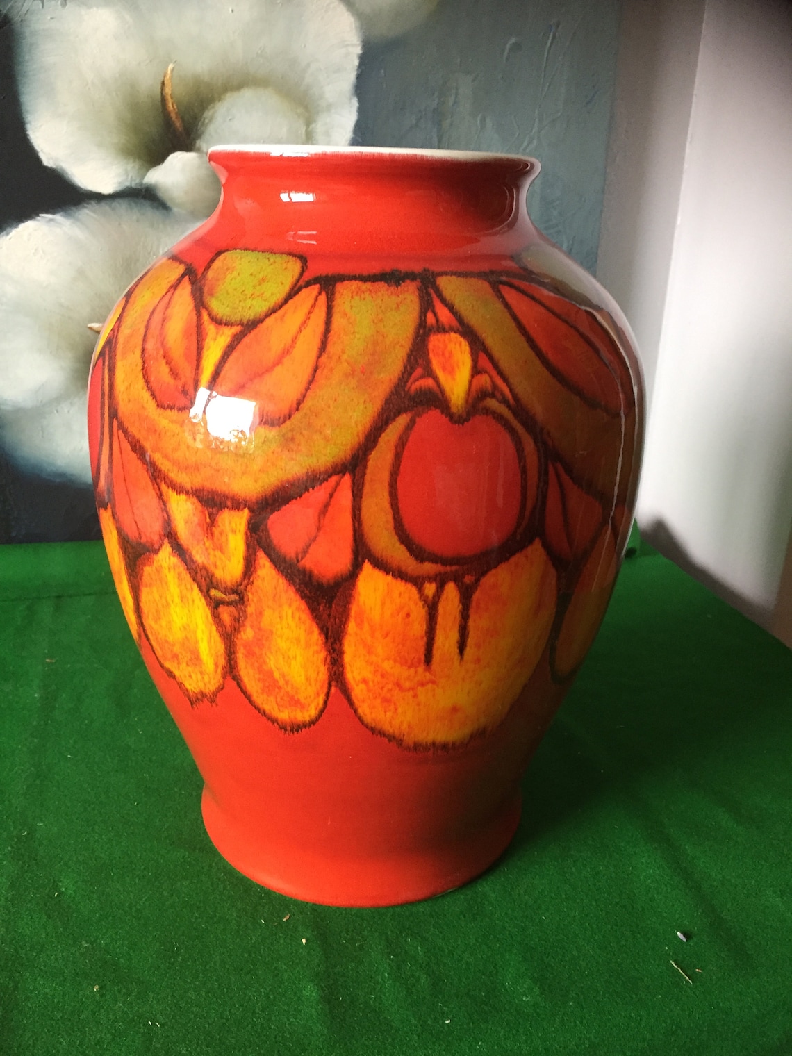 Vintage 1960's Delphis Poole Pottery Large Vase - Etsy