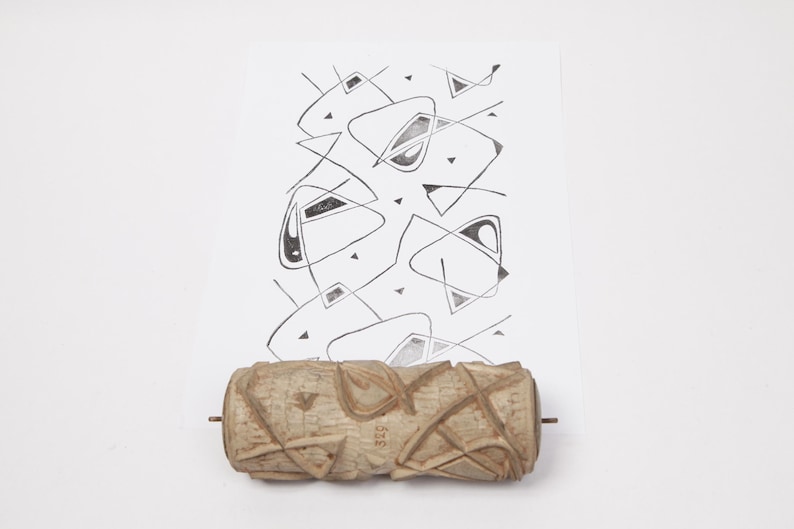 Vintage Pattern Roller / Structure Roller 24-0255 With Kidney Pattern ...