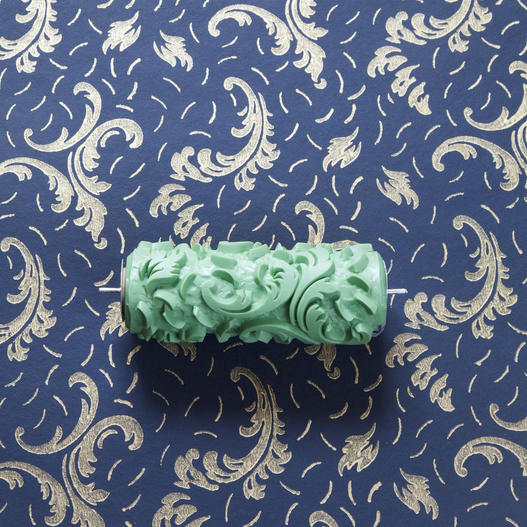 Pattern Roller / Texture Roller 1607 With Paisley Shape Leaves - 15cm ...