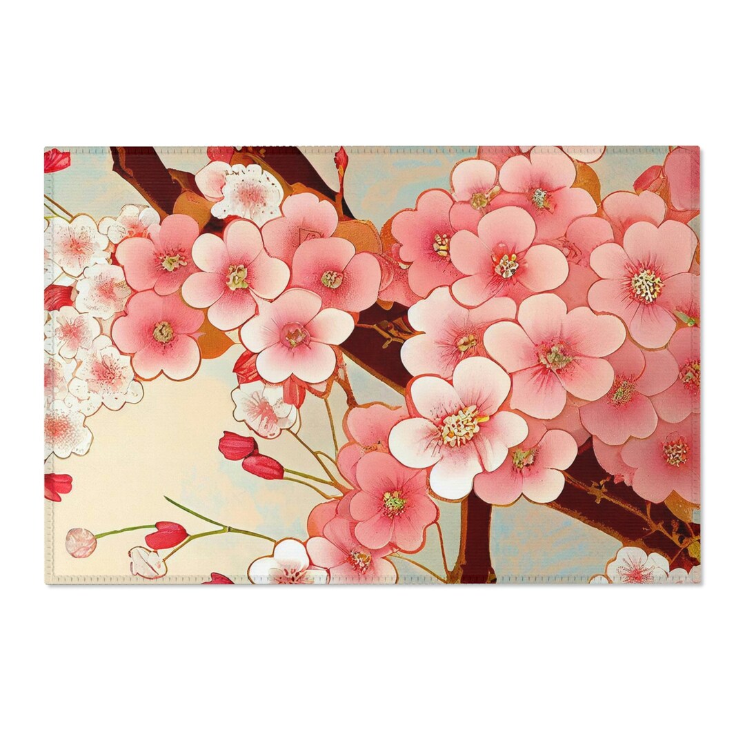 Pink Cherry Blossom 36x24 Accent Rug - Etsy