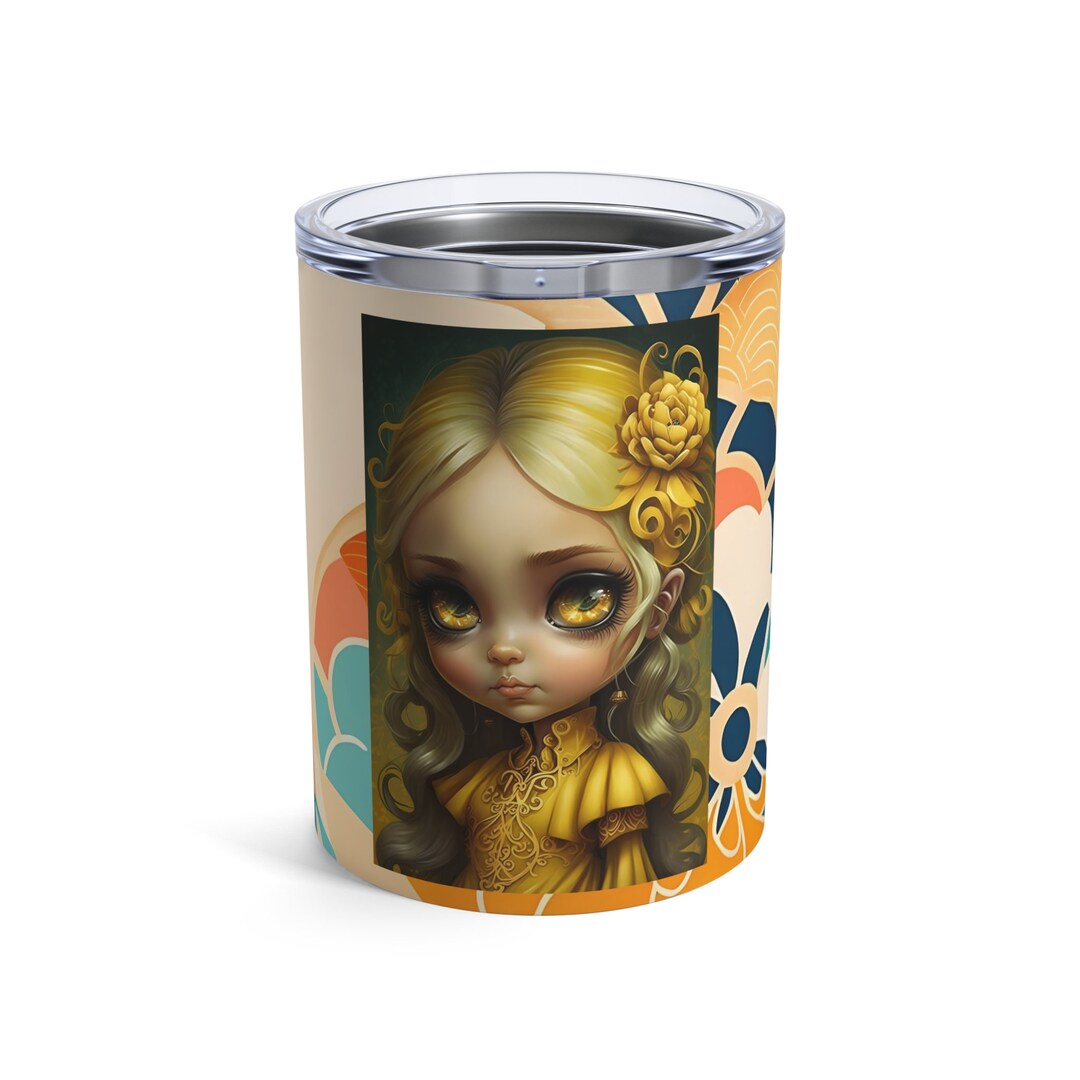 Anime Yellow Girl 2 Collectable Tumbler 10oz, Unique Drinkware, Anime ...