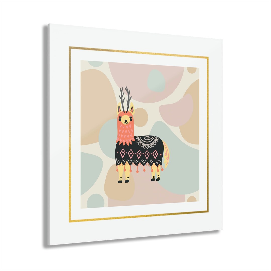 Stylized Llama Acrylic Print french Cleat Hanging - Etsy