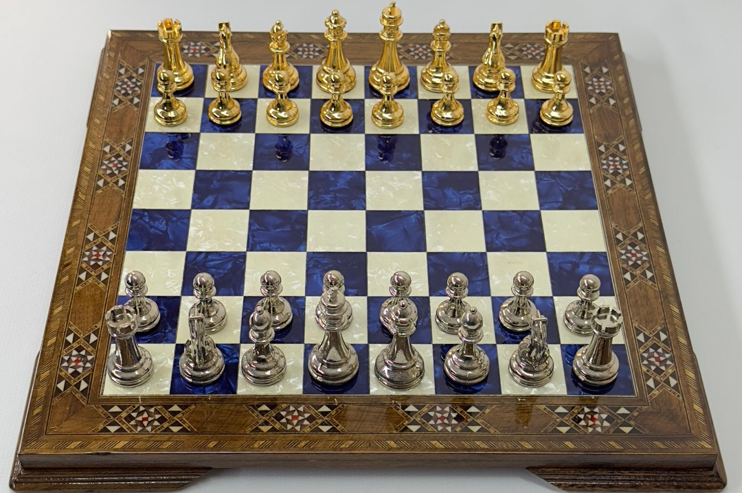 Unique Handmade Chess Set Custom Wooden Design Metal Theme - Etsy