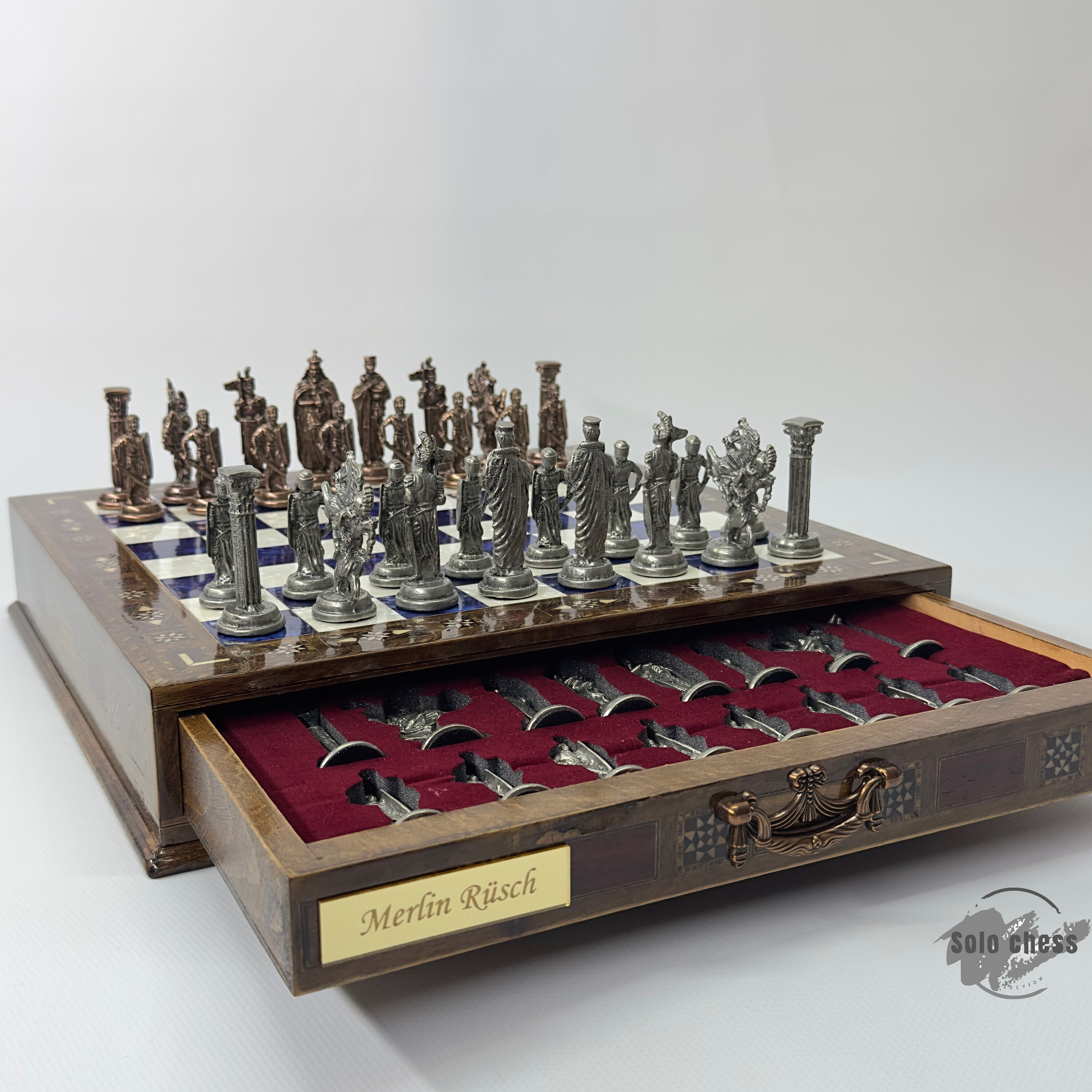 Personalized Collectible Chess Set, Wooden Chess Board With Storage ...