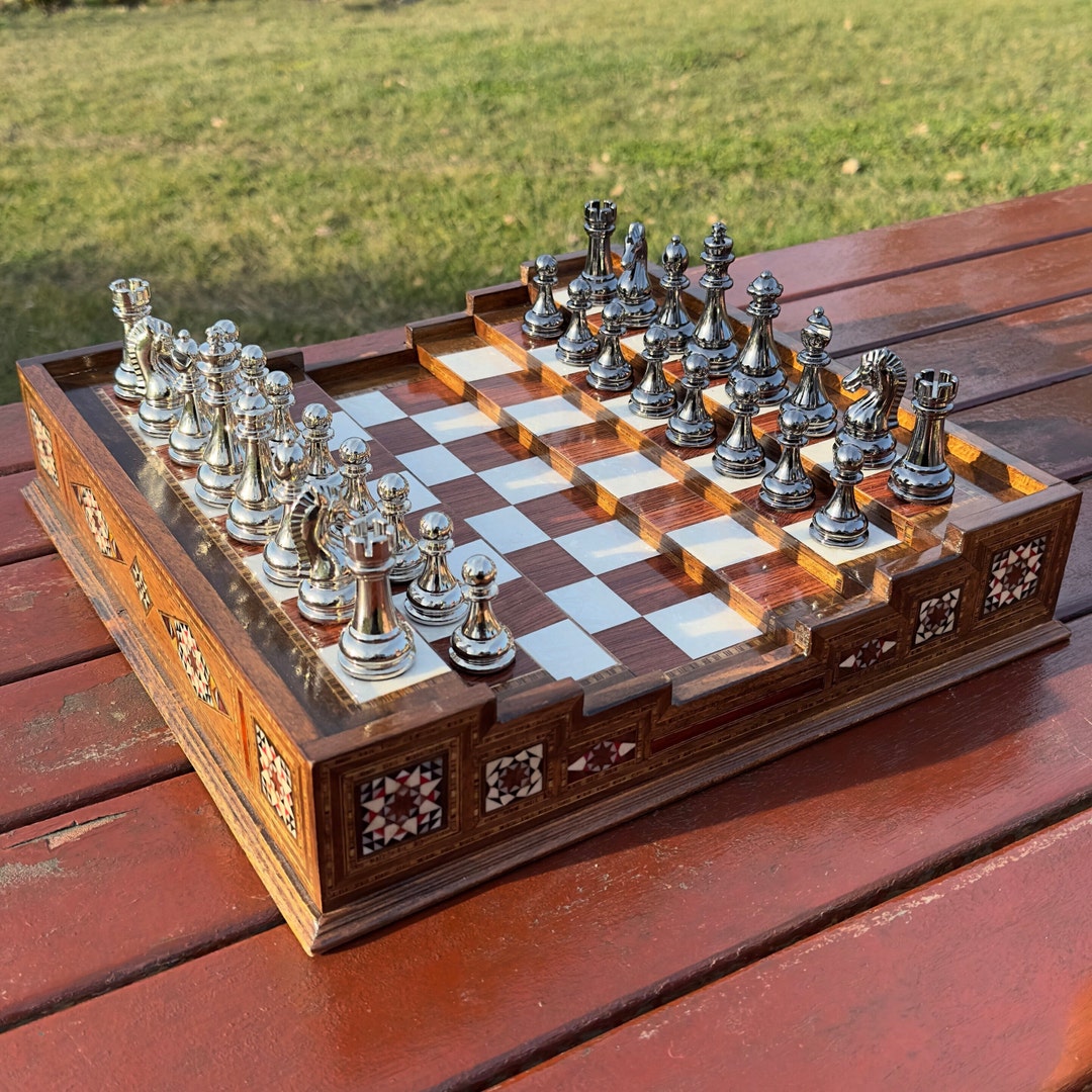 Personalized Handmade Chess Set / Handmade Chess / Custom Board Game ...