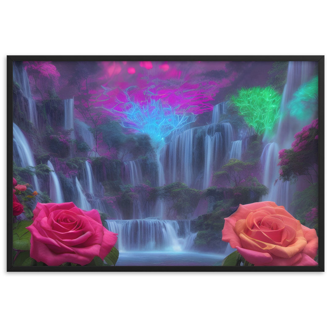 Fantasy Rose Garden Framed Poster - Etsy