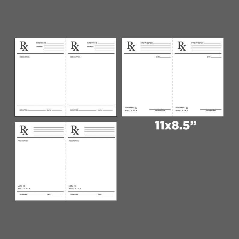 Editable Rx Form Pharmacy and Hospital Vector Paper Blank - Etsy